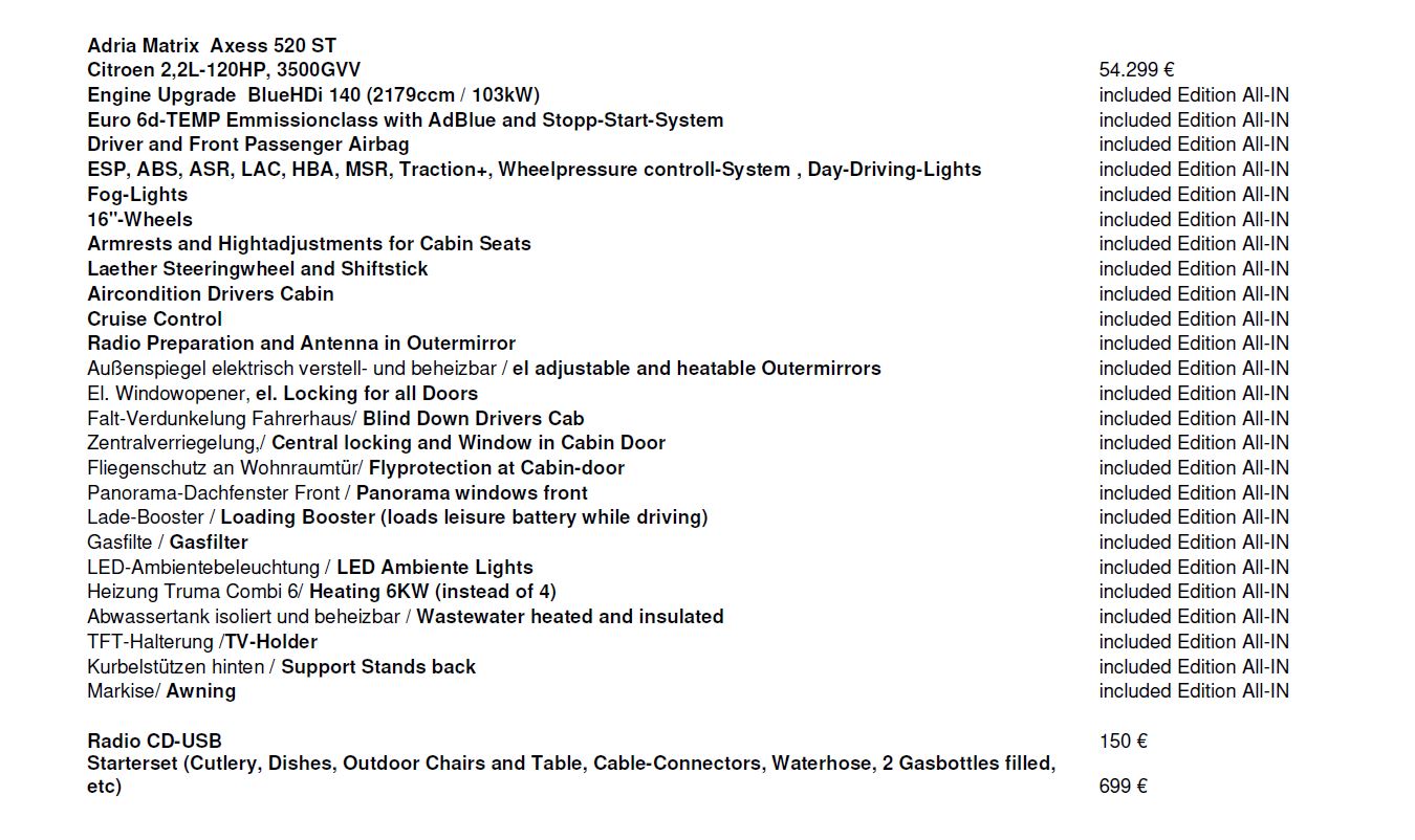 Travel with Kevin and Ruth: Here's the spec sheet for the motorhome we ...
