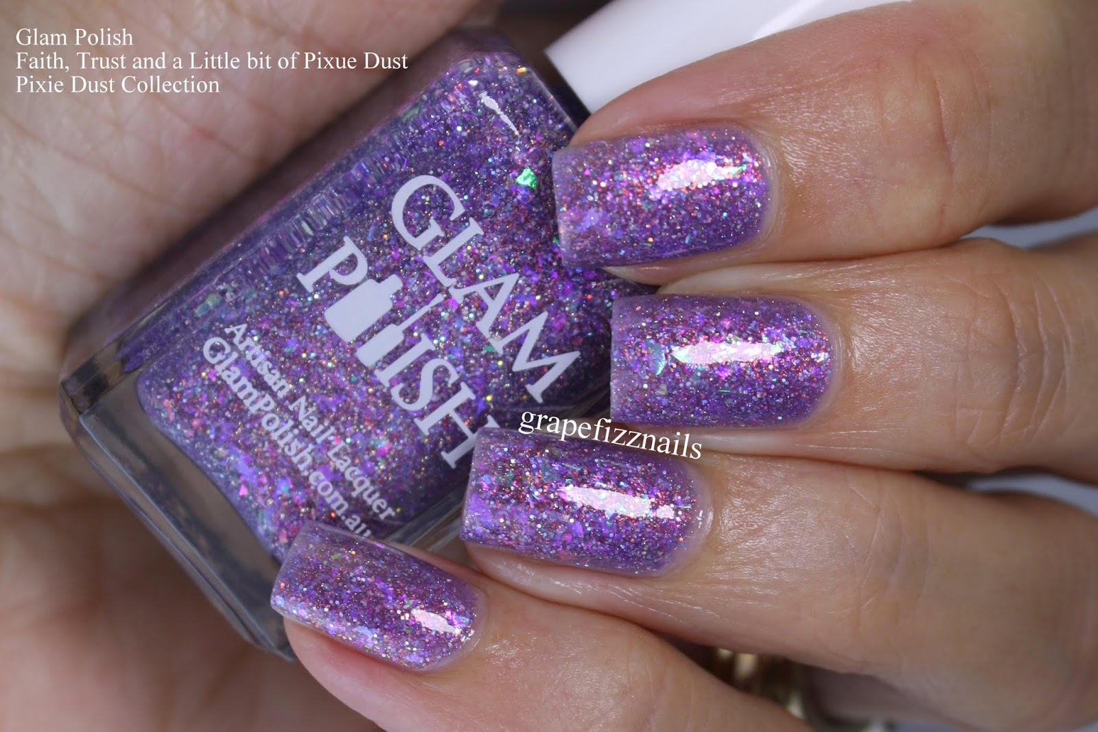 Grape Fizz Nails: Glam Polish Pixie Dust Collection