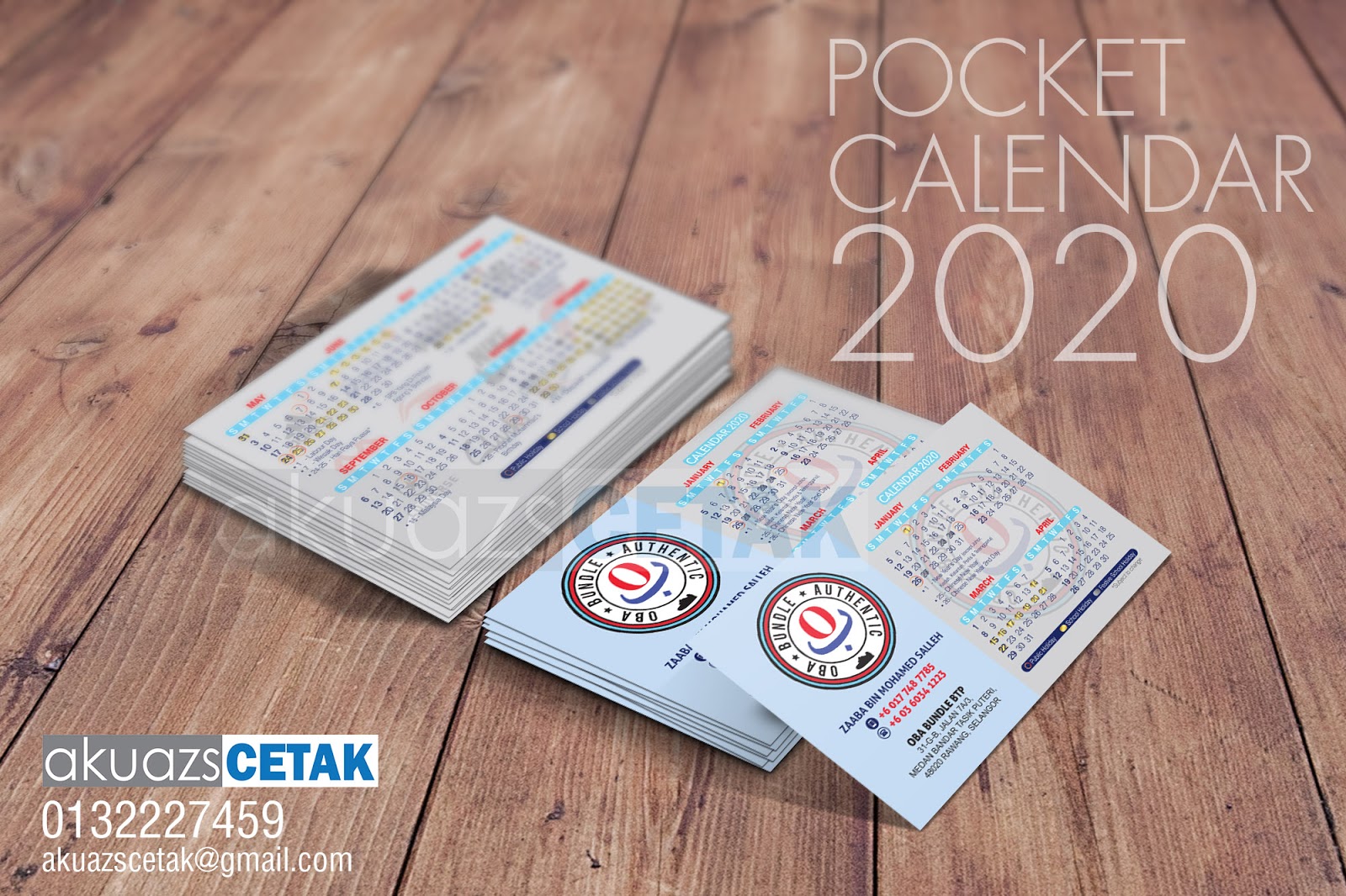 AKUAZS CETAK: POCKET CALENDAR DESIGN