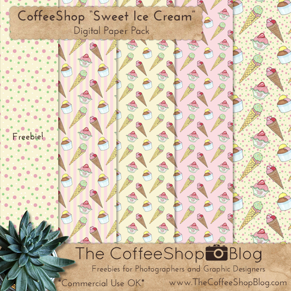The CoffeeShop Blog: CoffeeShop "Sweet Ice Cream" Digital Paper Pack!