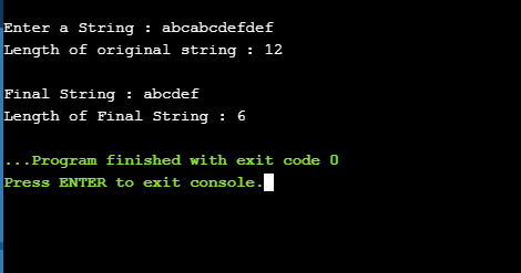 C Code 36 _ To Remove the repeating characters from the given string ...