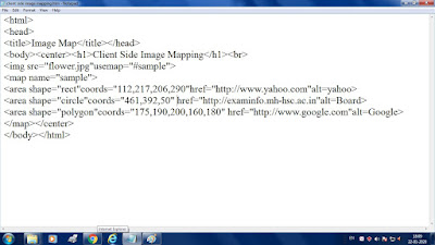 Hyperlink on webpage using client side image mapping