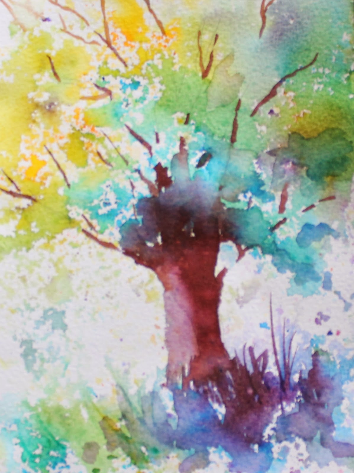 Art by Judith Farnworth: More Brusho, a Landscape ( and Day 16,17,18 ...