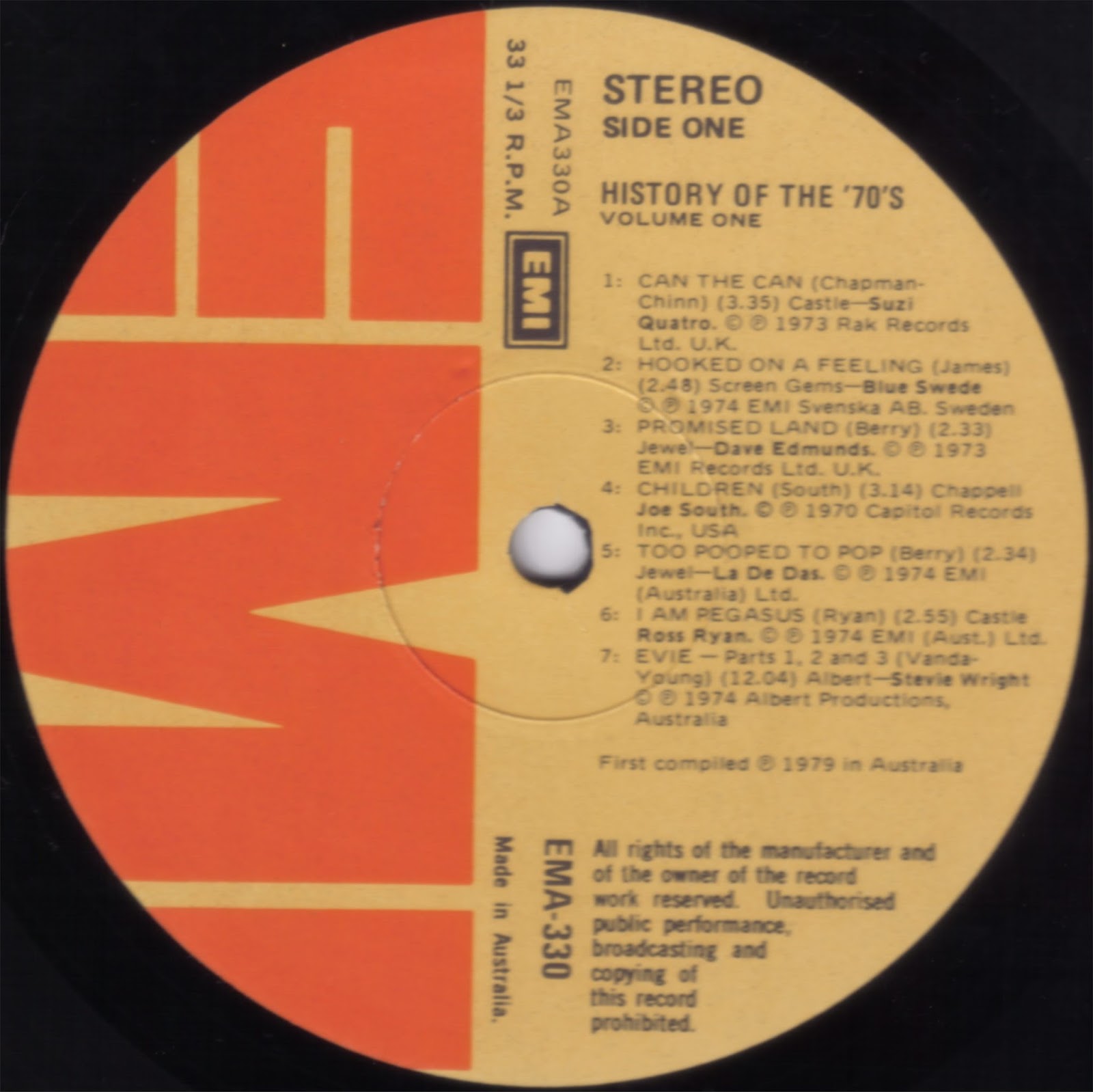 Rock On Vinyl: Various Artists - History Of The 70's Vol.1 (1979)