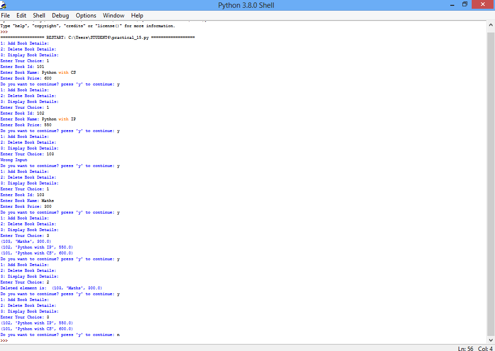 TGTPGTCS: Practical No. 15: - Write a menu driven program which insert ...