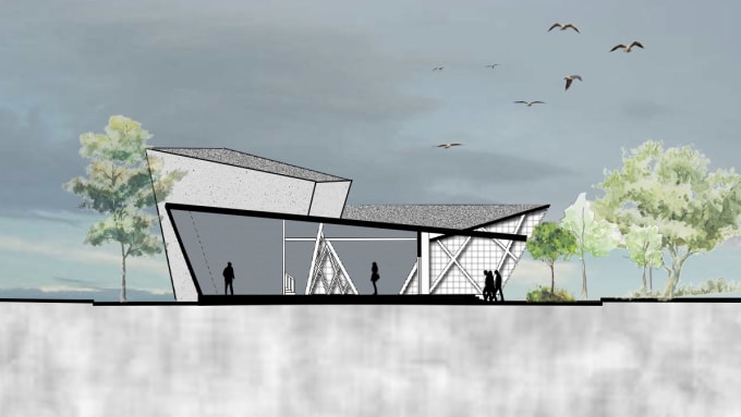 Architecture Photoshop Rendering - 3dHouseDesign