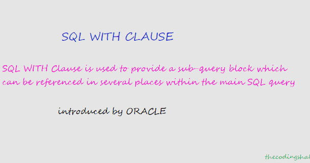 SQL WITH CLAUSE - The Coding Shala
