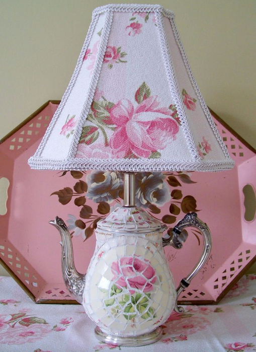 AMARNA ARTESANATO E IMAGENS: ABAJOURS ESTILO SHABBY CHIC