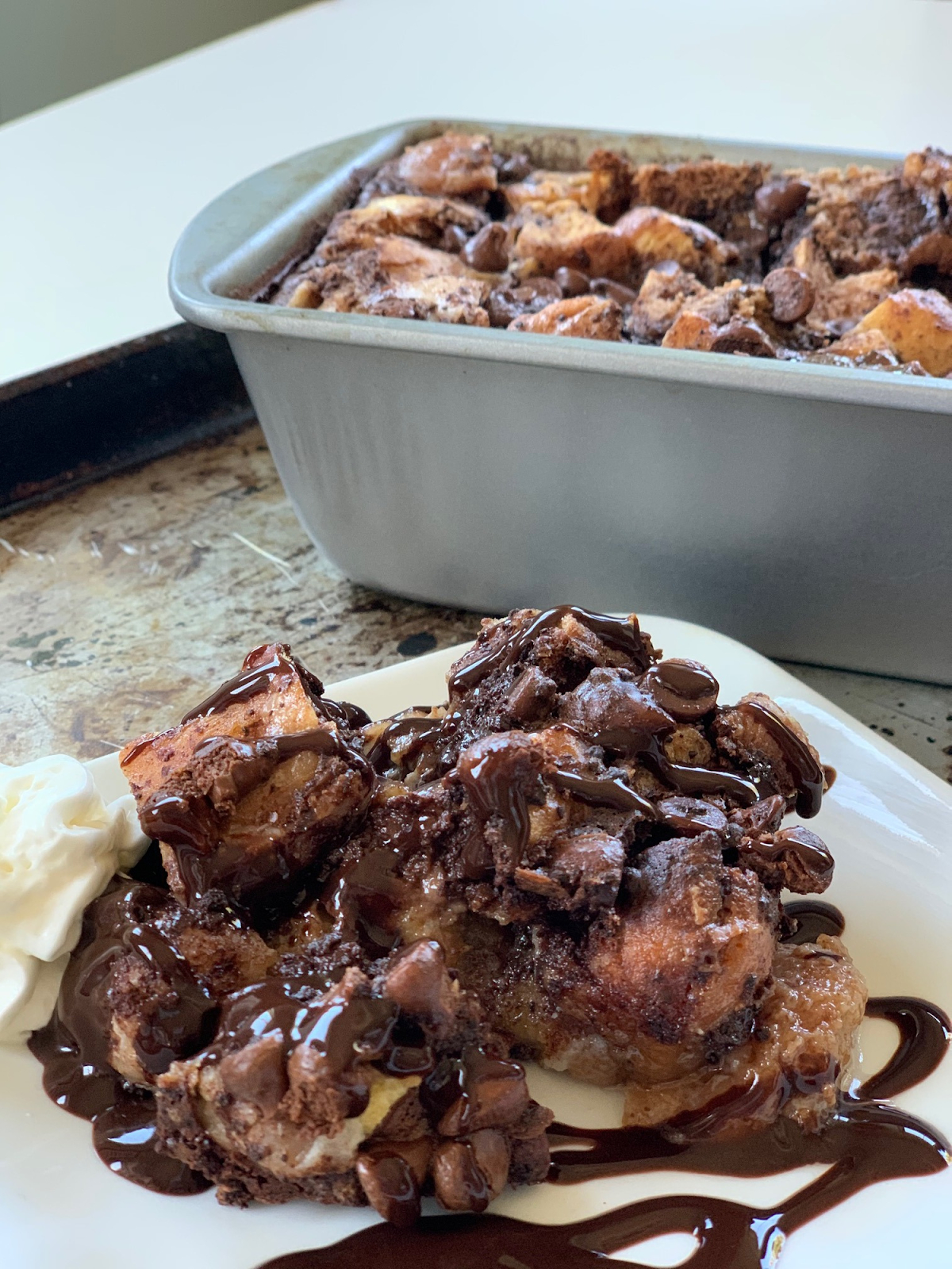 Hot Chocolate Bread Pudding #Choctoberfest2019 | Our Good Life