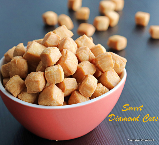 Sandhiya's Cookbook: Shankarpali | Shakarpare | Sweet Diamond Cuts