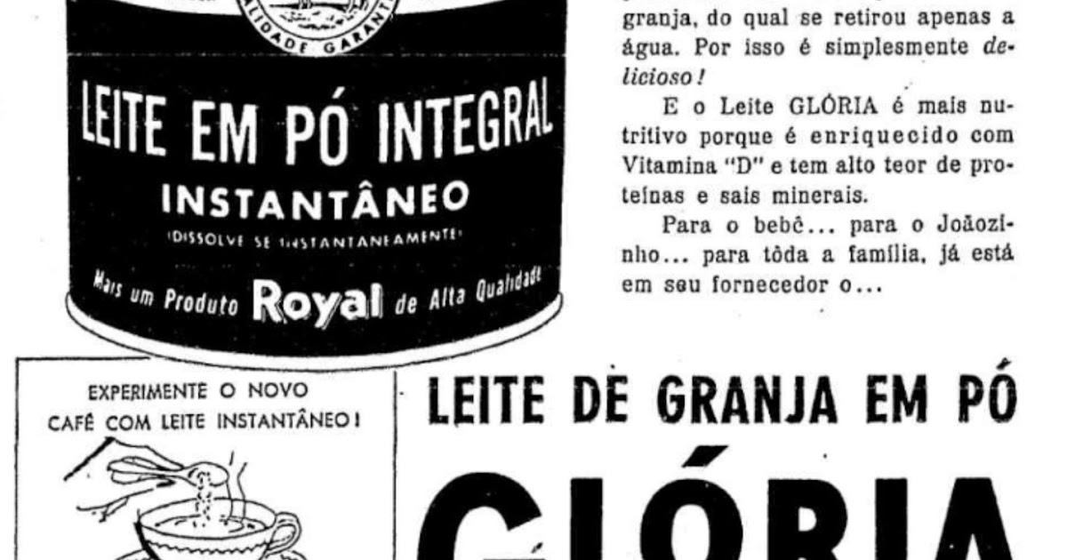 Leite em Pó Glória - 1960 - Propagandas Históricas | Propagandas Antigas