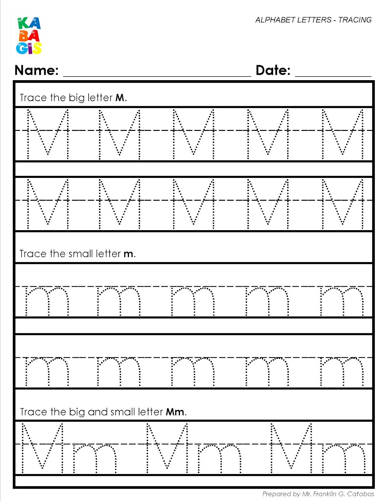 Kabagis: Alphabet Letters - Tracing A - Z