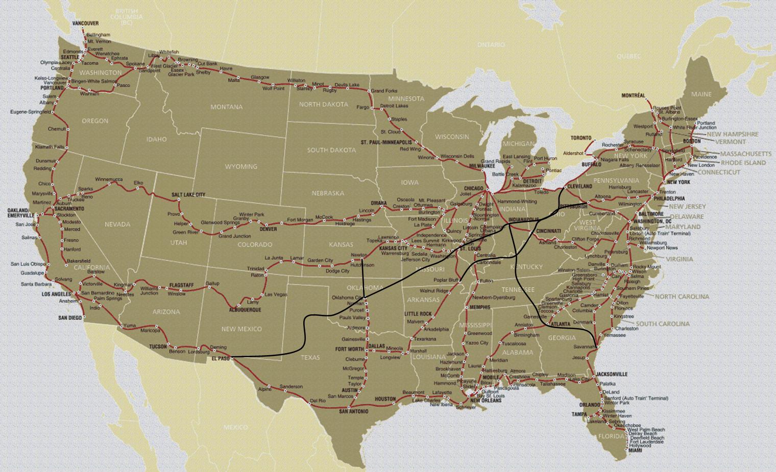 Make no small plans: Amtrak fantasy map