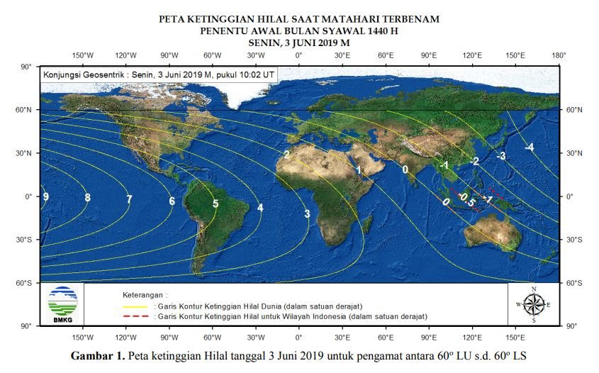 Al Ilmu (Berbagi Ilmu Opo Wae): Peta Hilal Romadlon dan Syawal 1440H