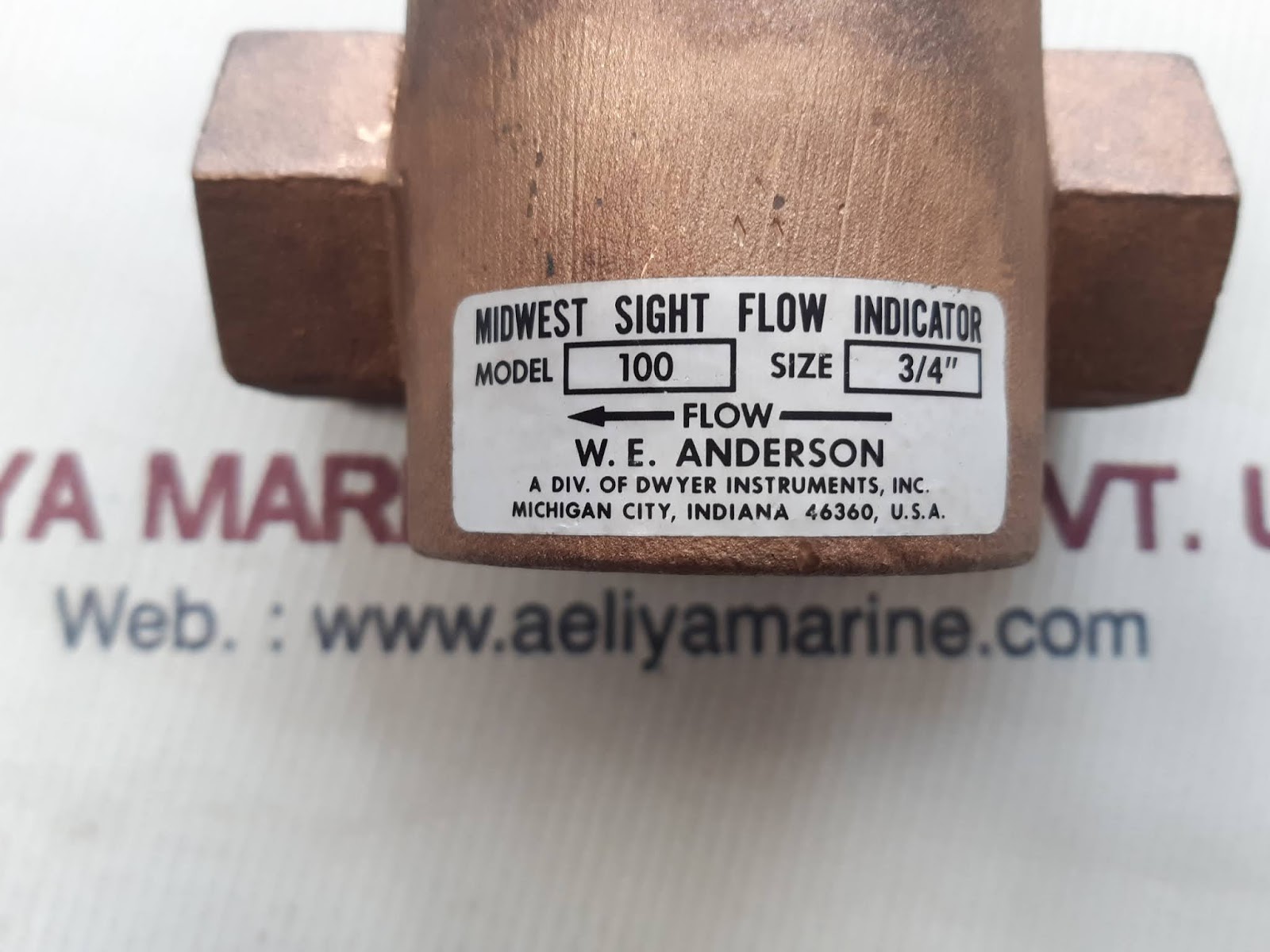 W.E.ANDERSON 100 SIZE 3/4'' MIDWEST SIGHT FLOW INDICATOR - Aeliya Marine