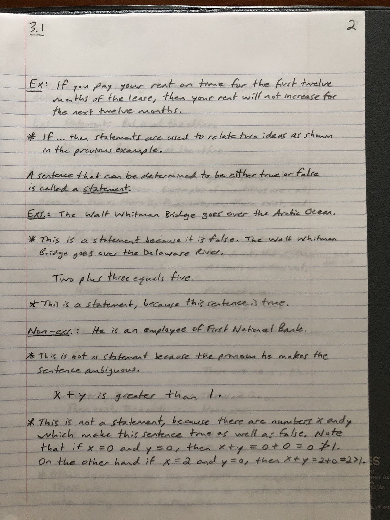 Professor Frank’s Math Blog: 3.1 Statements and Logical Connectives Notes