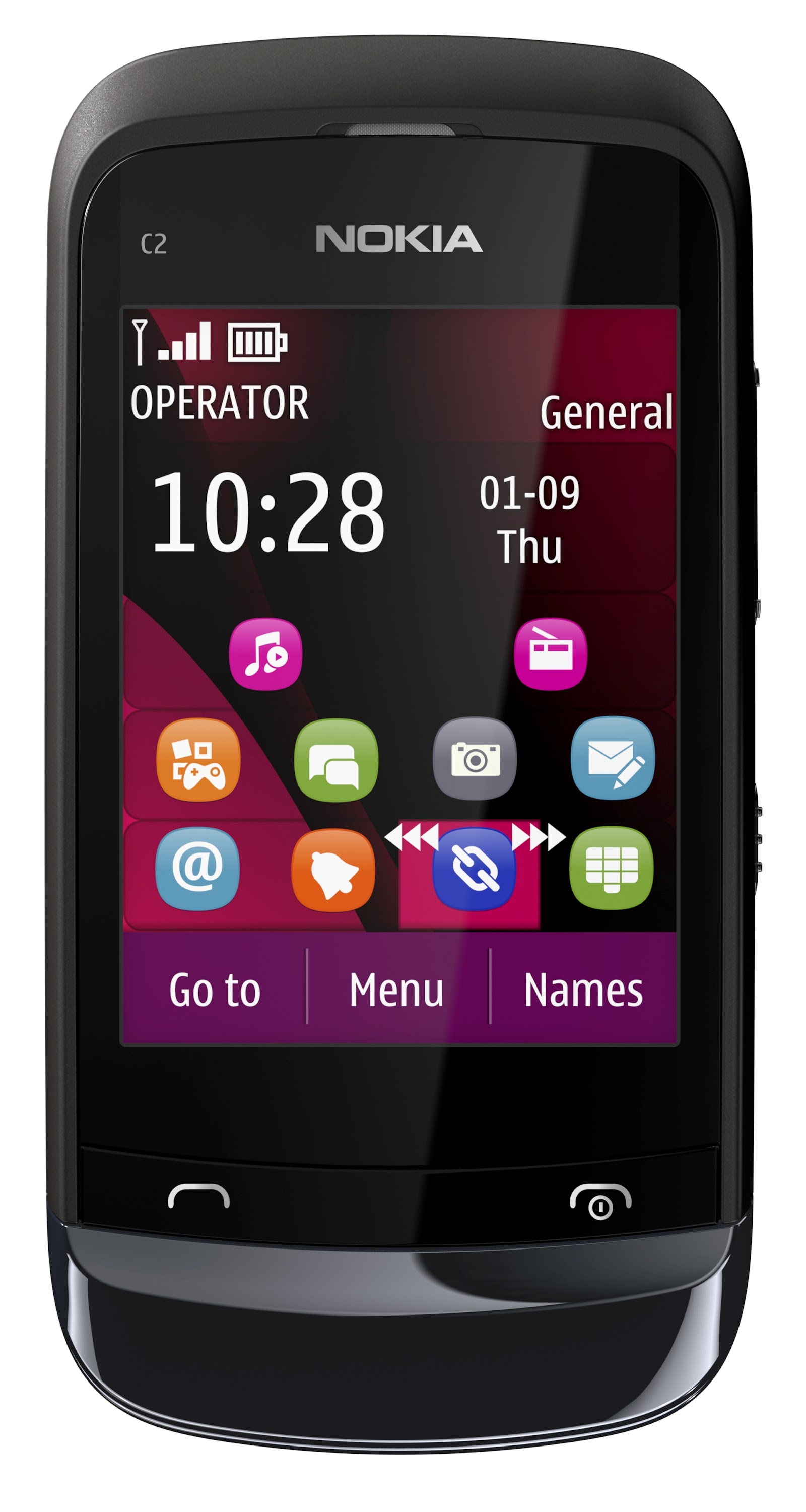 Nokia C2-02 Touch and Type slider phone