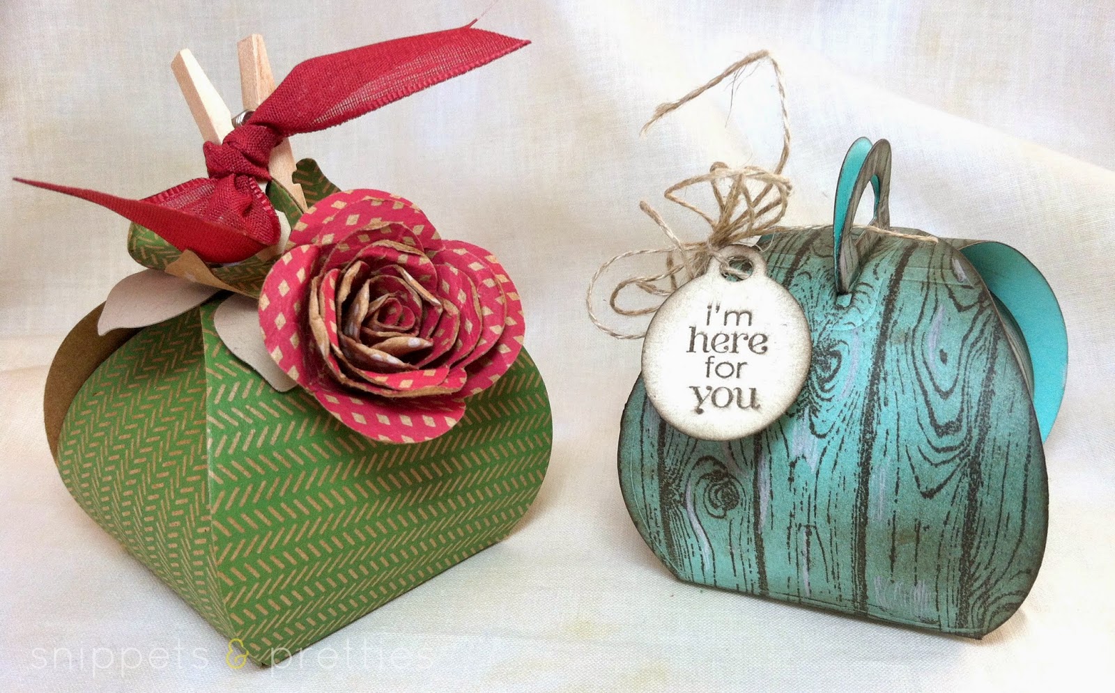 Snippets and Pretties: Curvy Keepsake boxes