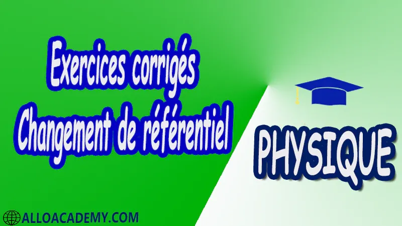 Changement de référentiel - Exercices corrigés pdf