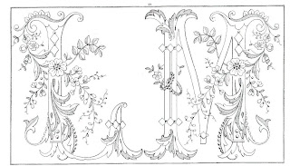 Shawkl Designs: Ornate Vintage Alphabet Motif - L,M
