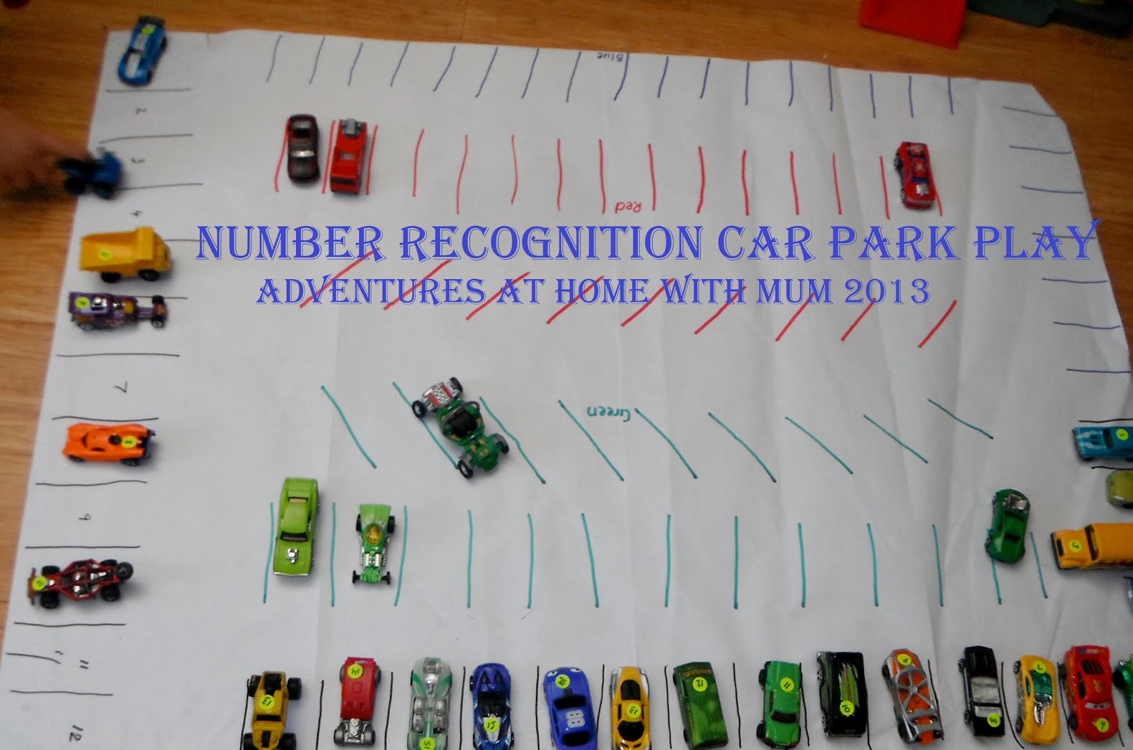 Adventures at home with Mum: Counting by Cars - Number Recognition Car park