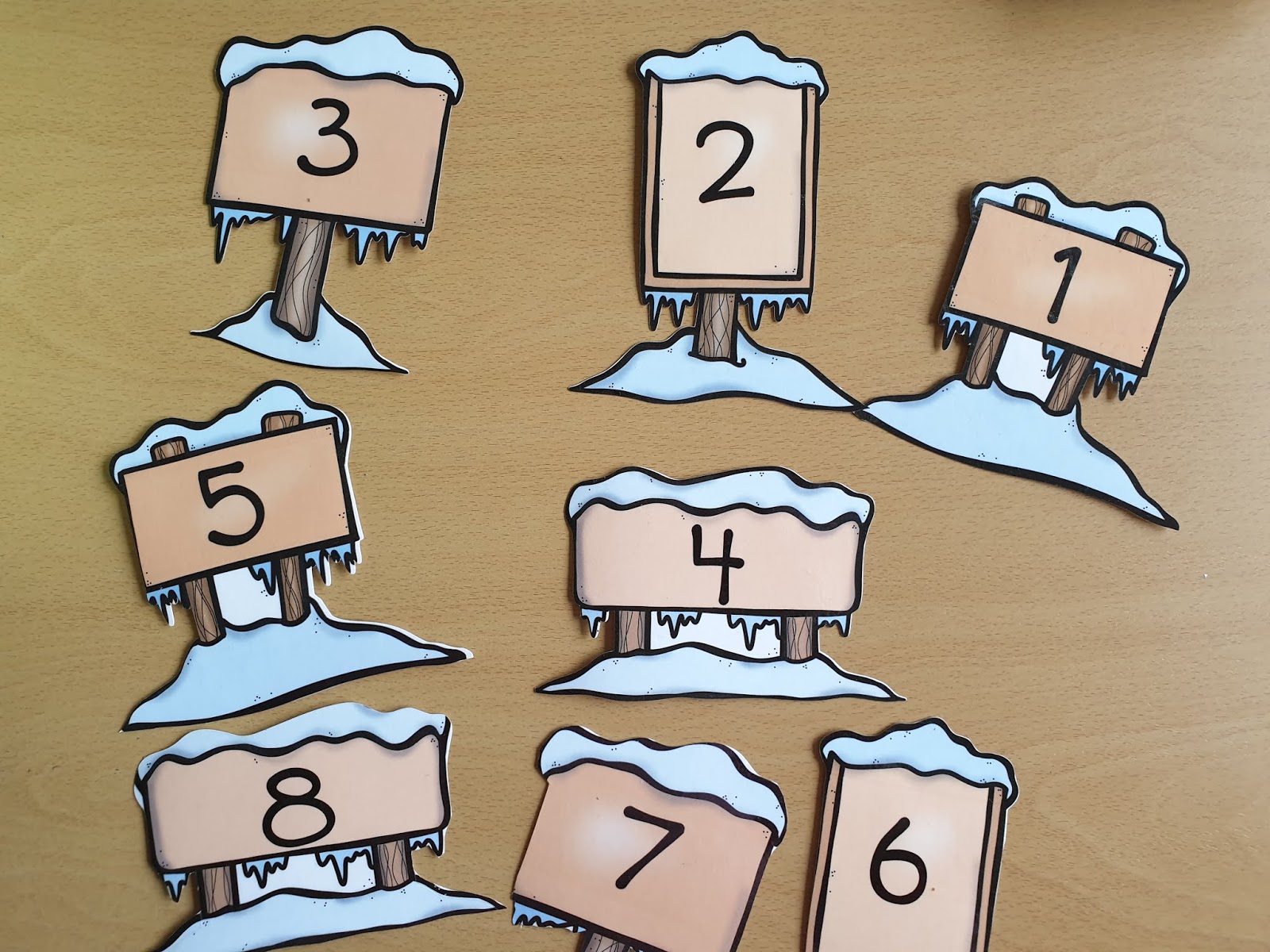 Grundschultante: Stationsschilder Winterwerkstatt