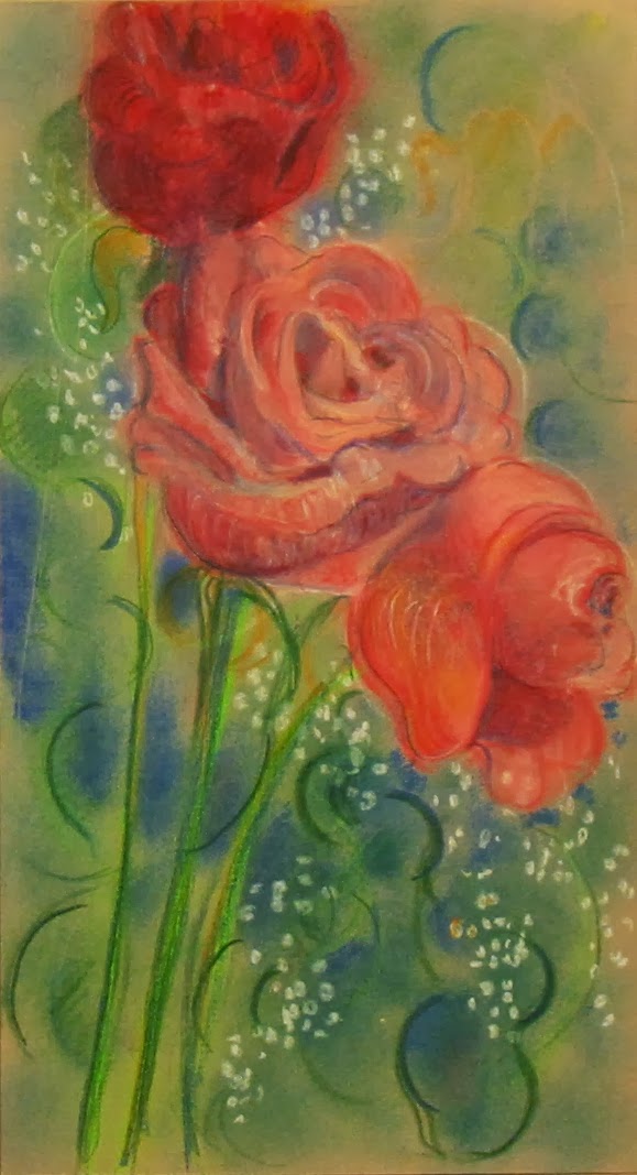 John Snyder -paintings and drawings: Three Slowly Drooping Roses