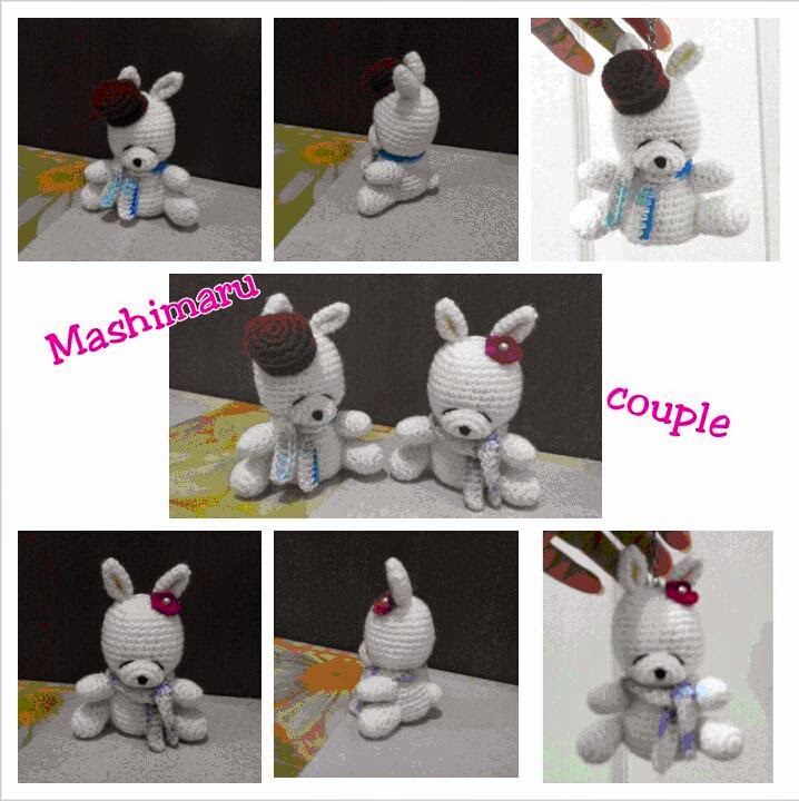 Welcome to TdcCrafts !: Crochet Mashimaro couple keychain