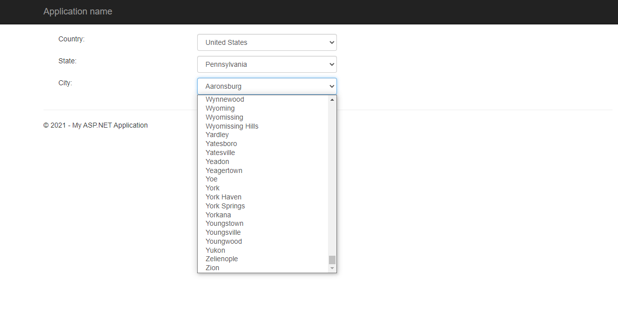Asp Mvc Cascade Dropdown Using Jquery And Entity Framework
