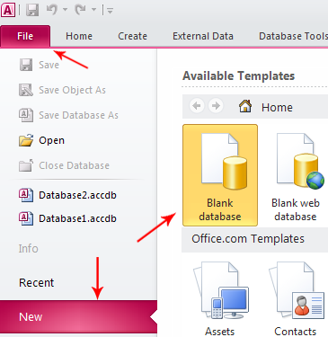 Creating a Database In MS Access 2010 ~ Microsoft Office Support
