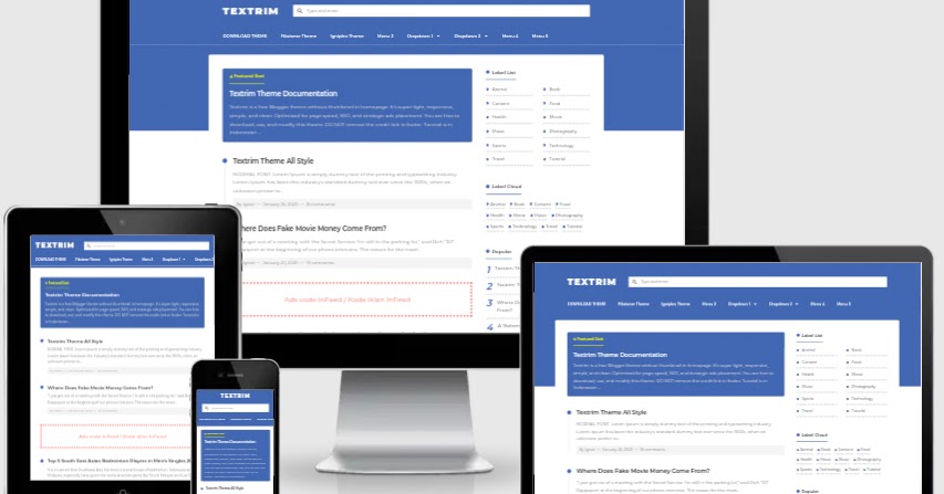 Template Textrim v3 Free Download - Bthemeid