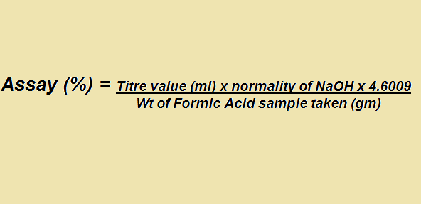 Formic Acid Assay by Titration | Purity of Formic Acid
