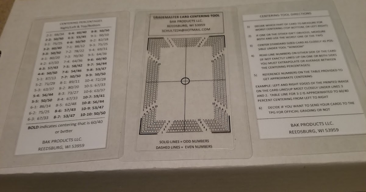 Fan-Attic Sports Cards Blog: Grademaster Card Centering Tool .....