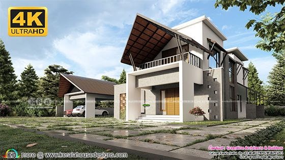 Modern home design rendered in 4K - Kerala Home Design and Floor Plans ...