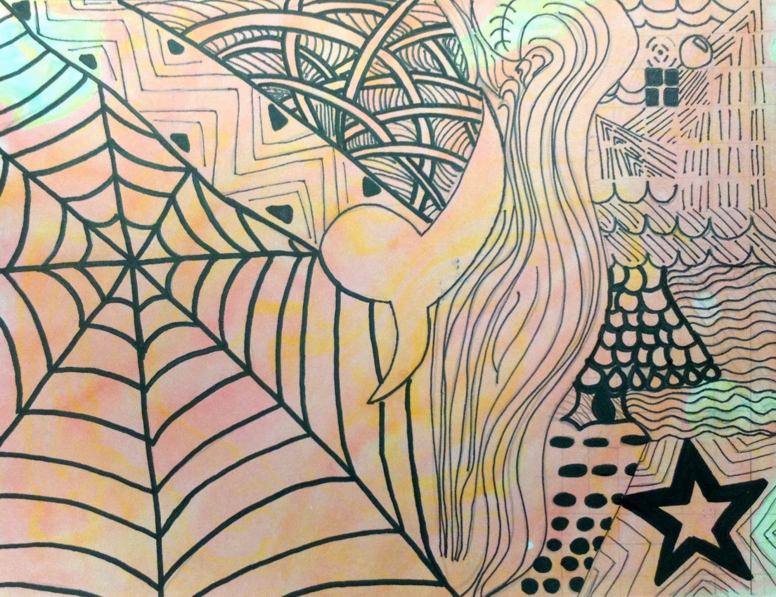 Bailey Elementary Art: 5th Grade- Zentangle on Marbled Paper