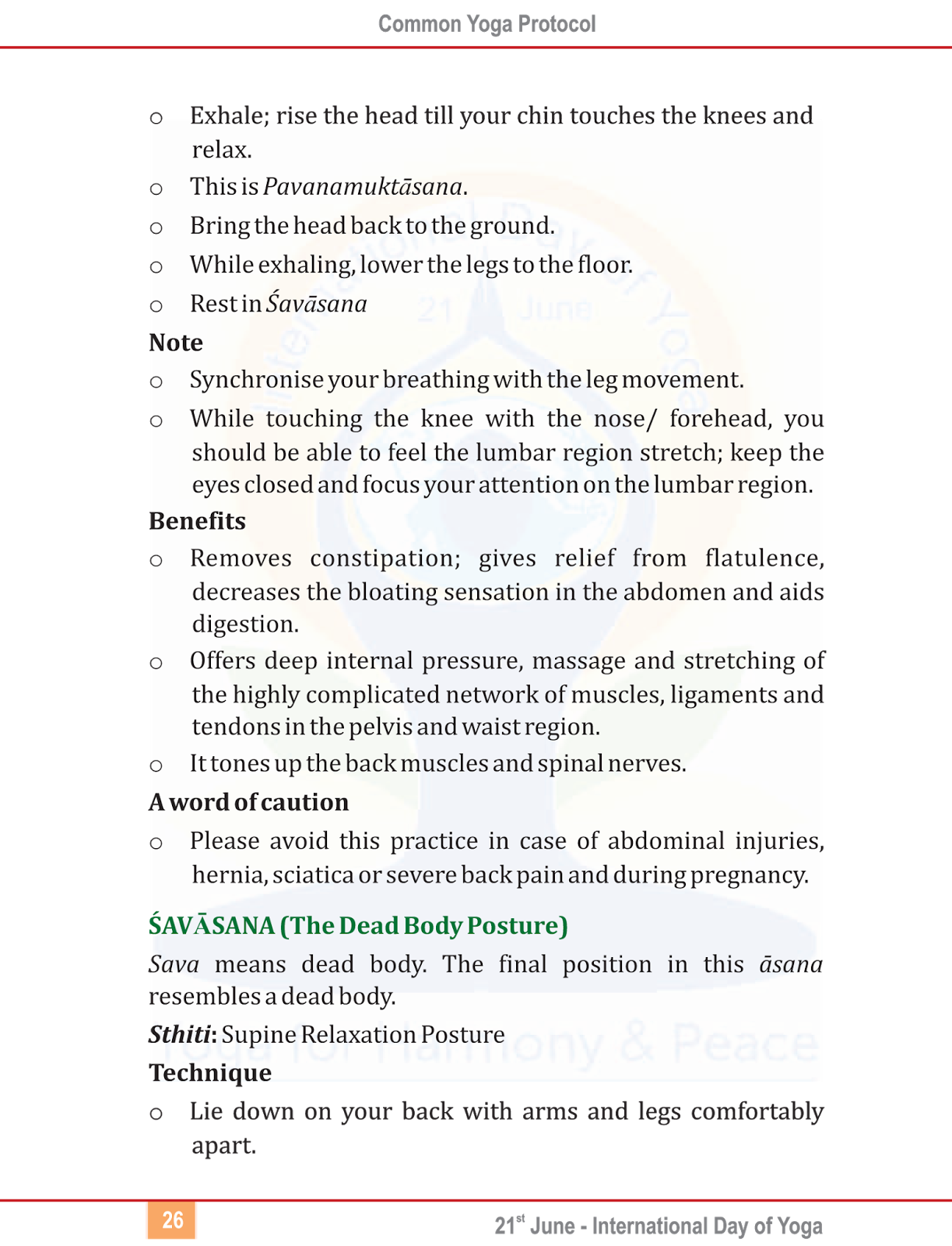 RMS 'TV' DIVISION: International day of Yoga - Common Yoga Protocol