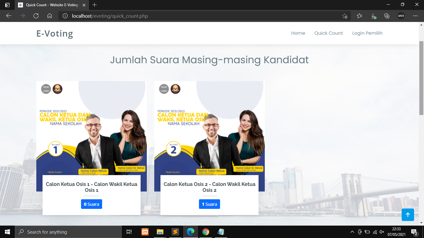 Aplikasi E-Voting Pemilihan Digital Berbasis WEB Menggunakan PHP dan ...