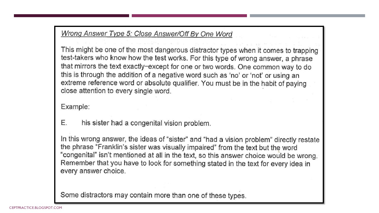 CEPT Practice: HOW TO ANSWER MULTIPLE CHOICE QUESTIONS