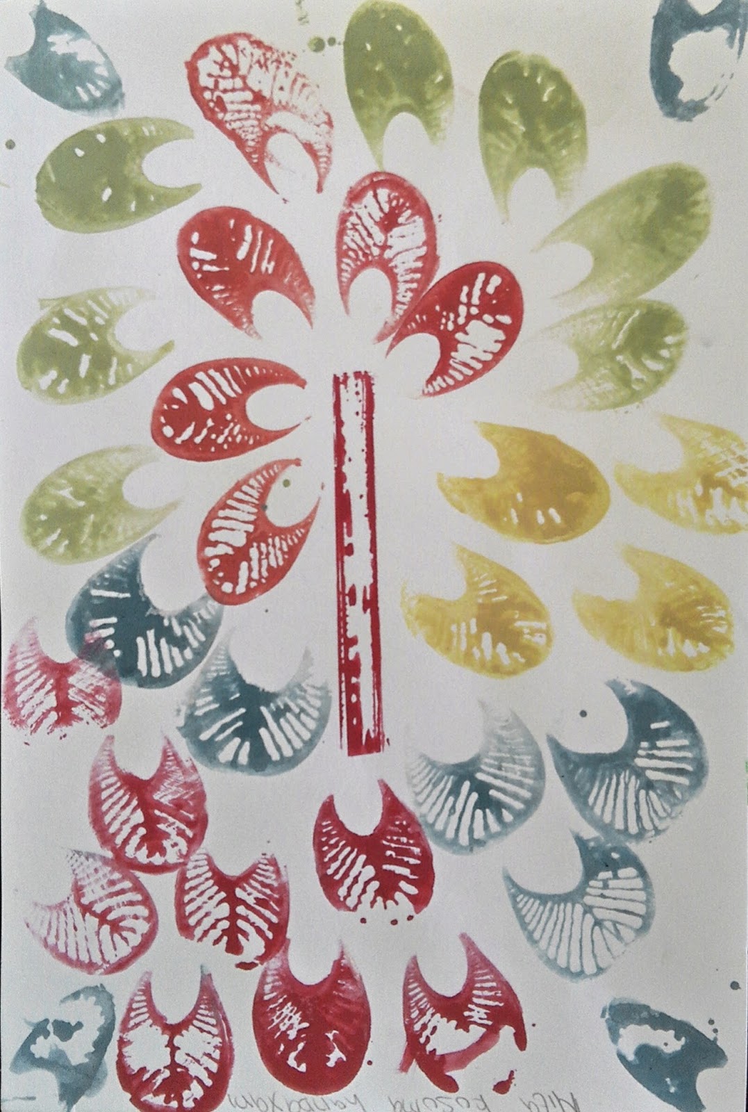 Karya Seni Grafika Cetak dengan Batang Pisang - Seni Rupa