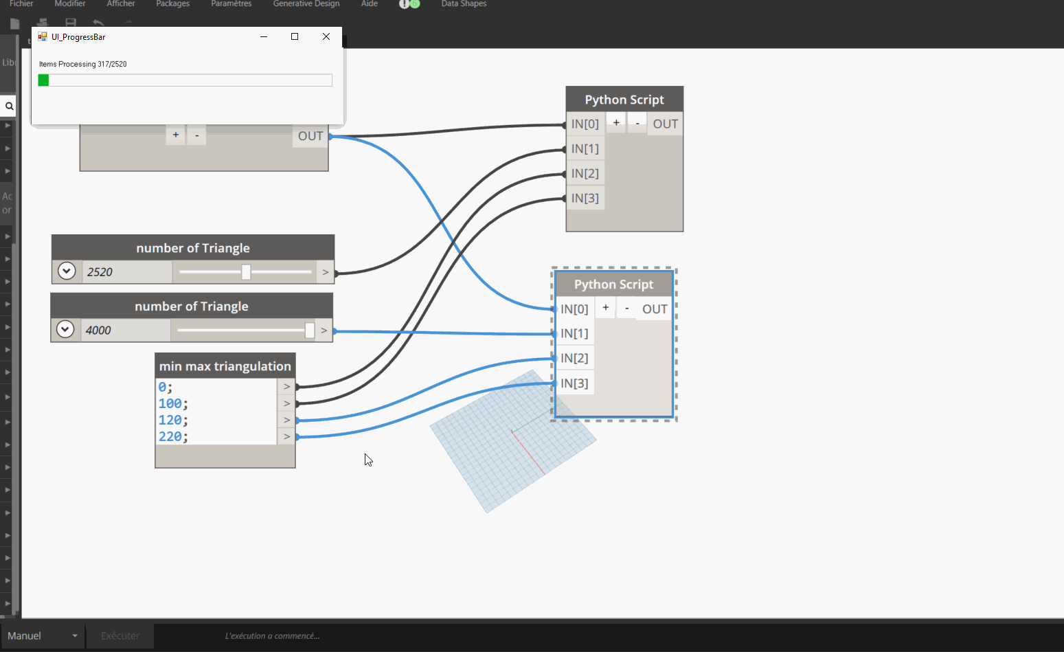 [Dynamo+=Python] Un exemple de barre de Progression (MAJ 09/2022) ~ VoltaDynaBim