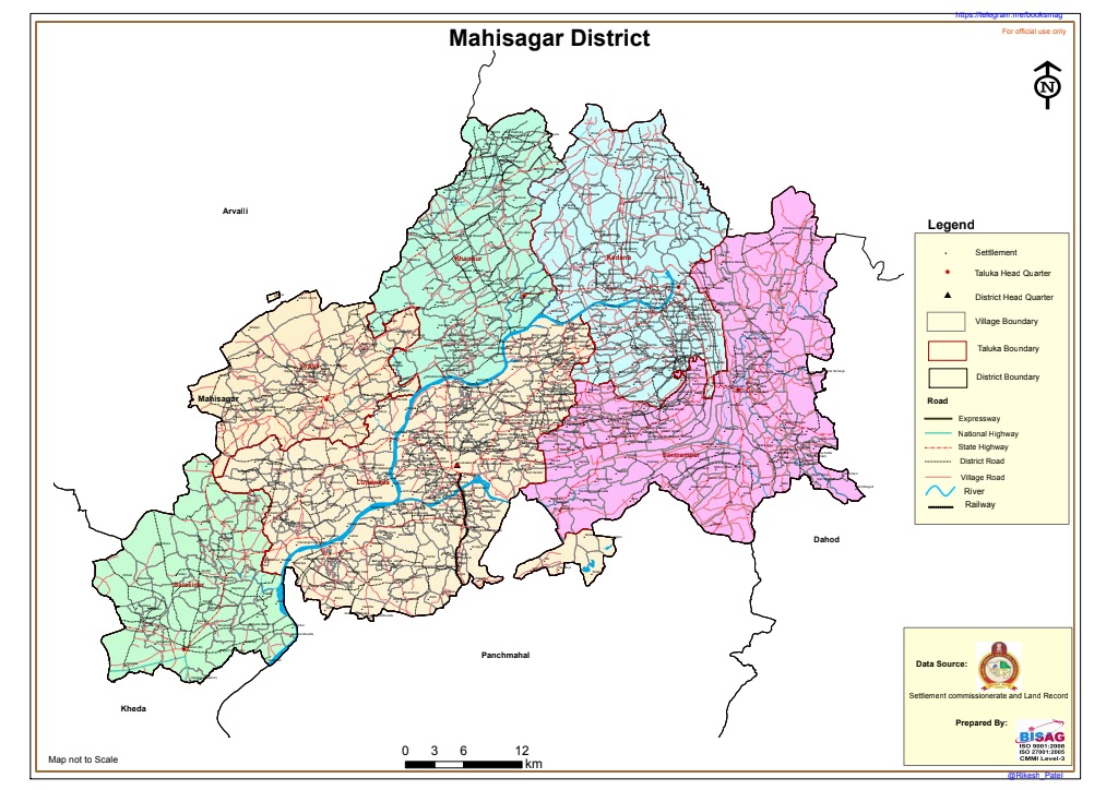 Mahisagar Dist Digital HD Map Pdf Download.