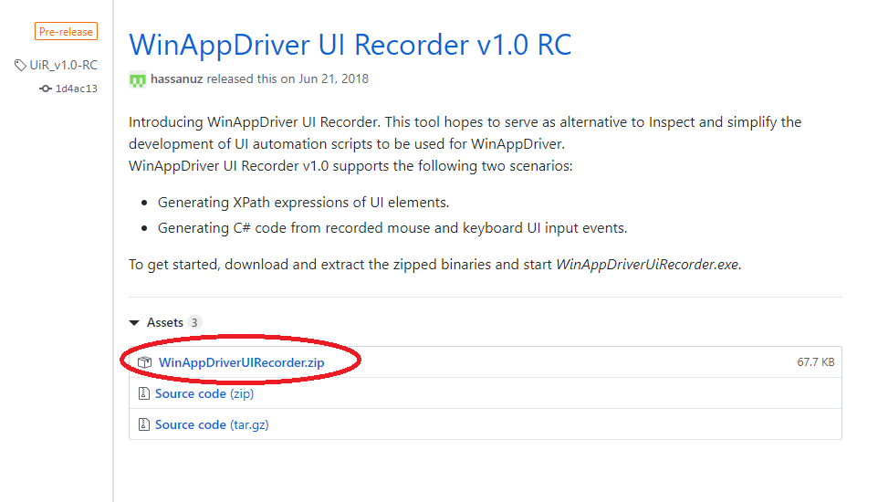 A Programmer's Day: How to download and run WinAppDriver UI Recorder