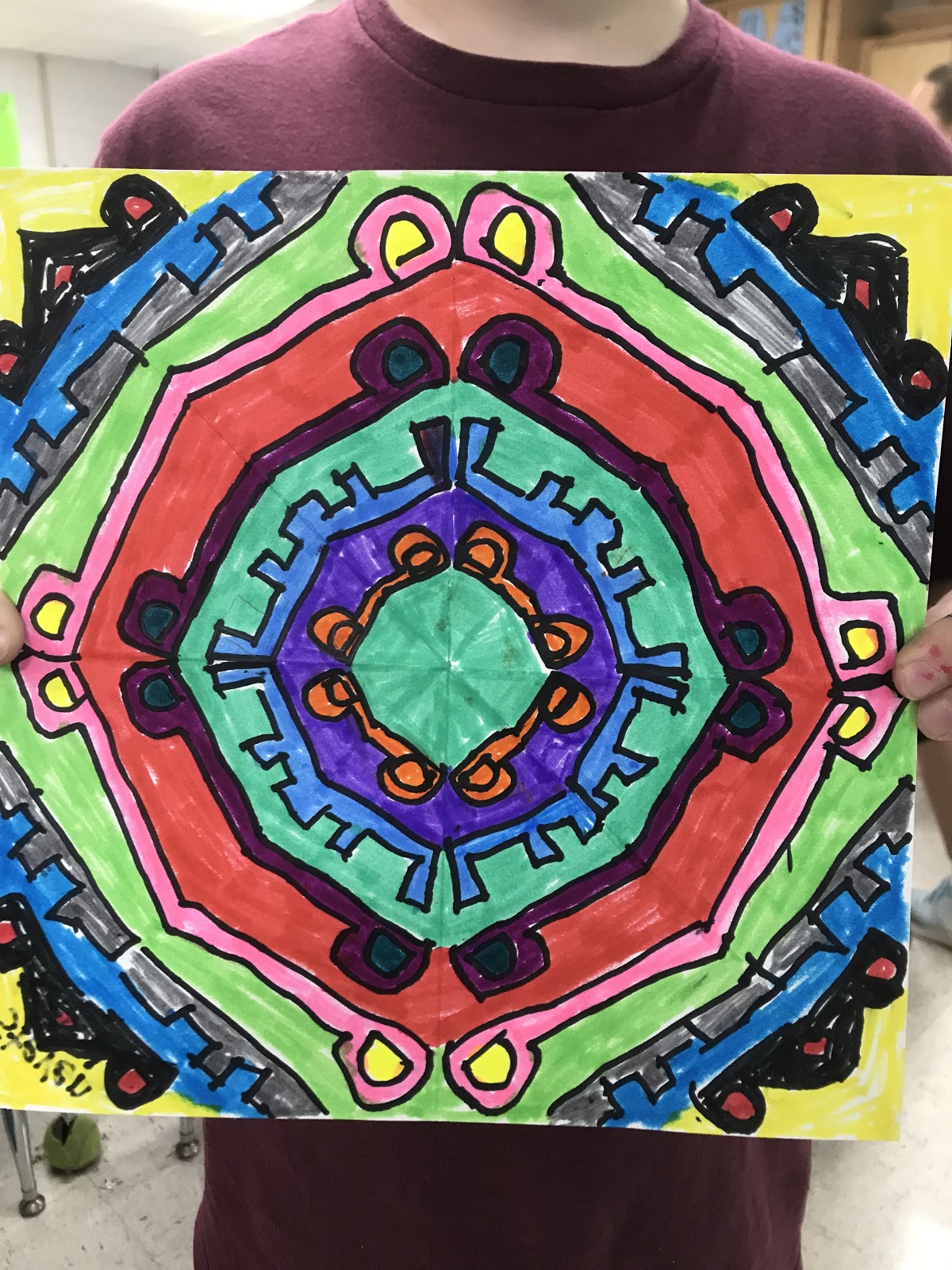 Elements of the Art Room: 5th grade radial symmetrical name art