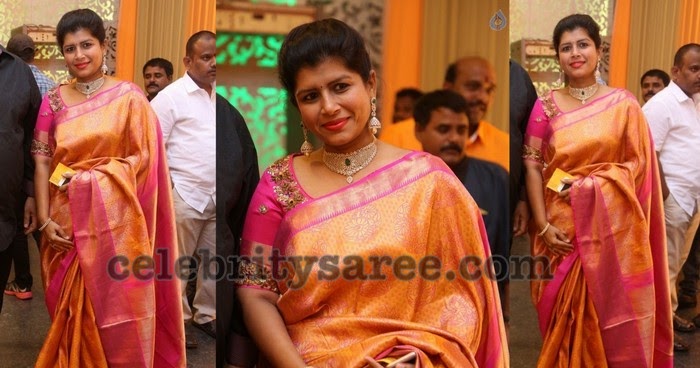 Nikitha Reddy Mustard Silk Saree - Saree Blouse Patterns