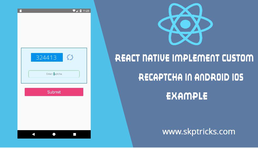 React Native Implement Custom Recaptcha In Android Ios Example Skptricks
