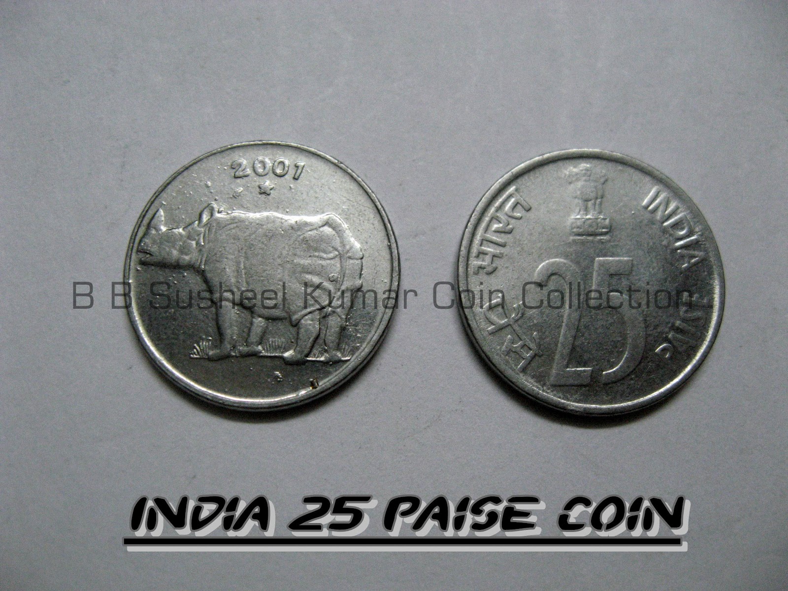 B B Susheel Kumar Coin Collection: India 25 Paise Coin [2001]