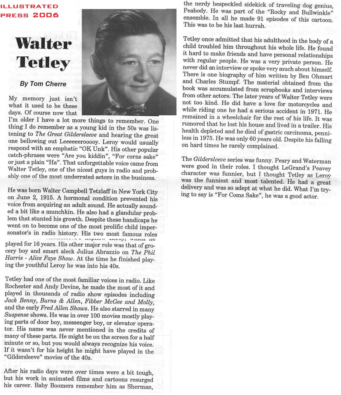 Say Hello to...: Walter Tetley