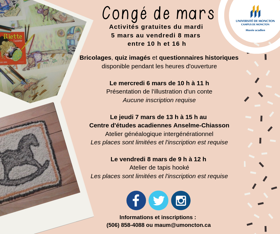 Activités du Congé de mars 2019