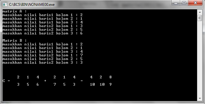 Contoh Program C++ Penjumlahan Matrix | Jin Toples Programming