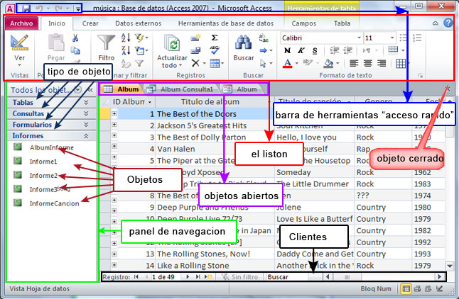 IyC210marquezerick: Elementos de la ventana de Access